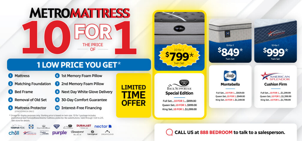 Mattress Sales & Special Offers | Metro Mattress